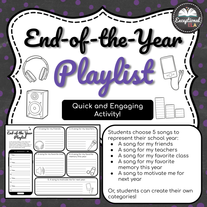 End of the School Year Activities for Secondary ELA – ©Exceptional ELA