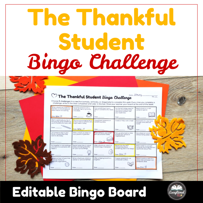 Thanksgiving Activities for Secondary ELA – ©Exceptional ELA