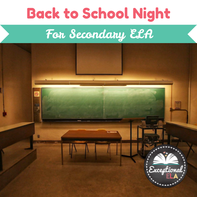 Back to School Night for Secondary ELA – ©Exceptional ELA